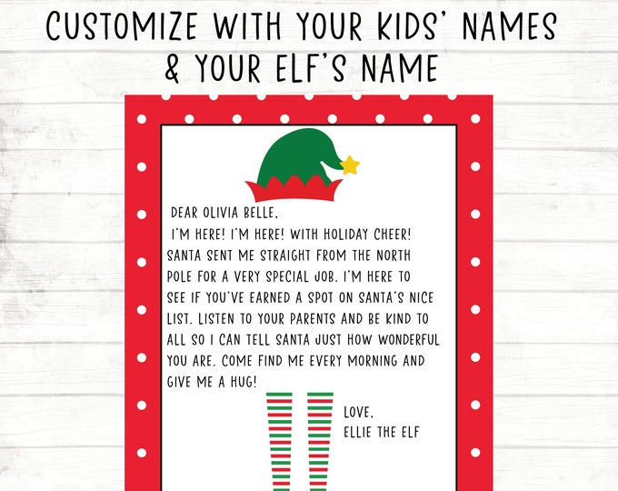 Elf Arrival Letter, Printable Elf Letter, Personalized Elf Letter ...