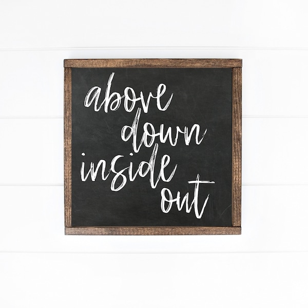 Above Down Inside Out Sign - Etsy