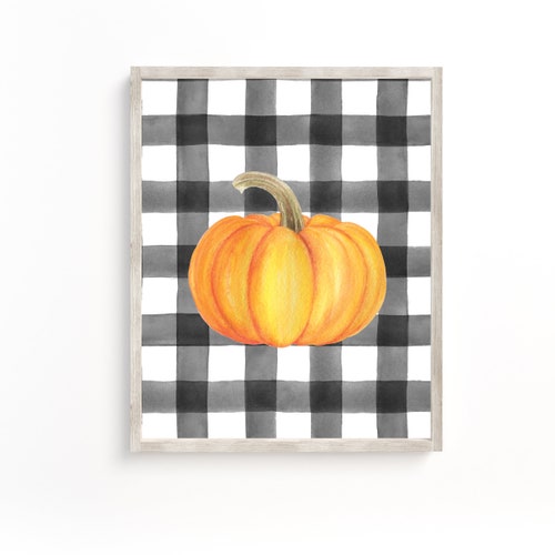 Watercolor Pumpkin Digital Print / Printable Fall Art / Wall - Etsy