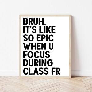 High School Classroom Poster, Math Class Wall Art, English Teacher Gift ...