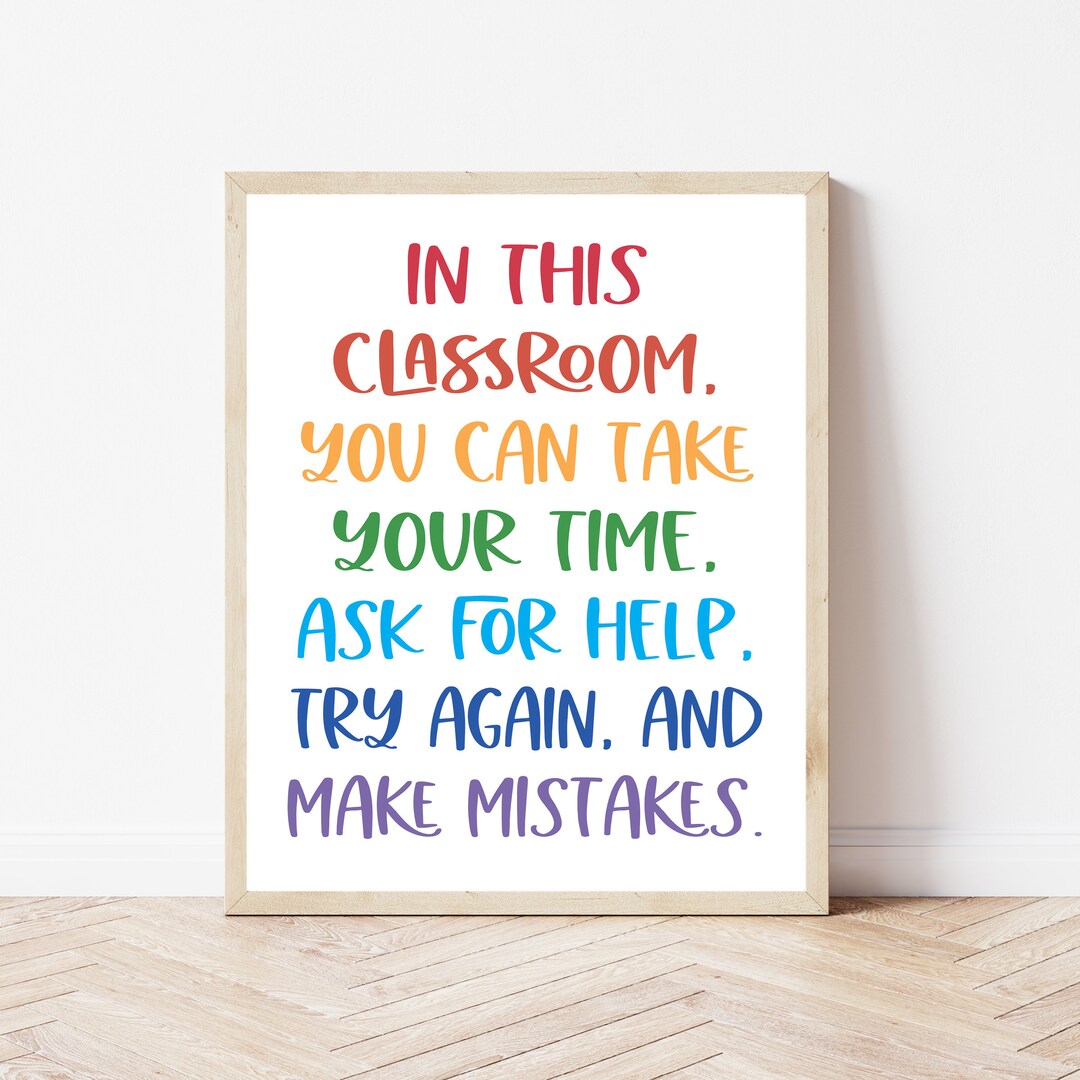 Rainbow Classroom Wall Art, Classroom Wall Decor, Elementary School ...