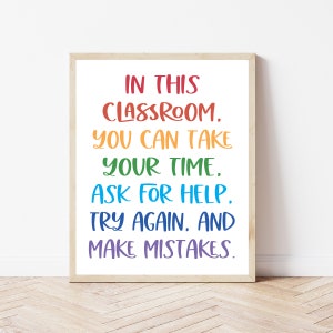 Rainbow Classroom Wall Art, Classroom Wall Decor, Elementary School ...