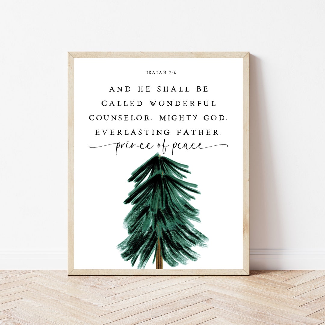 Bible Verse Christmas Print, Isaiah 9;6, Christian Christmas Wall Art ...