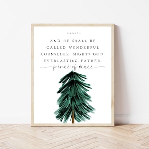 Bible Verse Christmas Print, Isaiah 9;6, Christian Christmas Wall Art ...