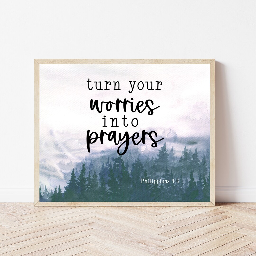 Philippians 4:6, Scripture Prints, Watercolor Bible Verse Wall Art Gift ...