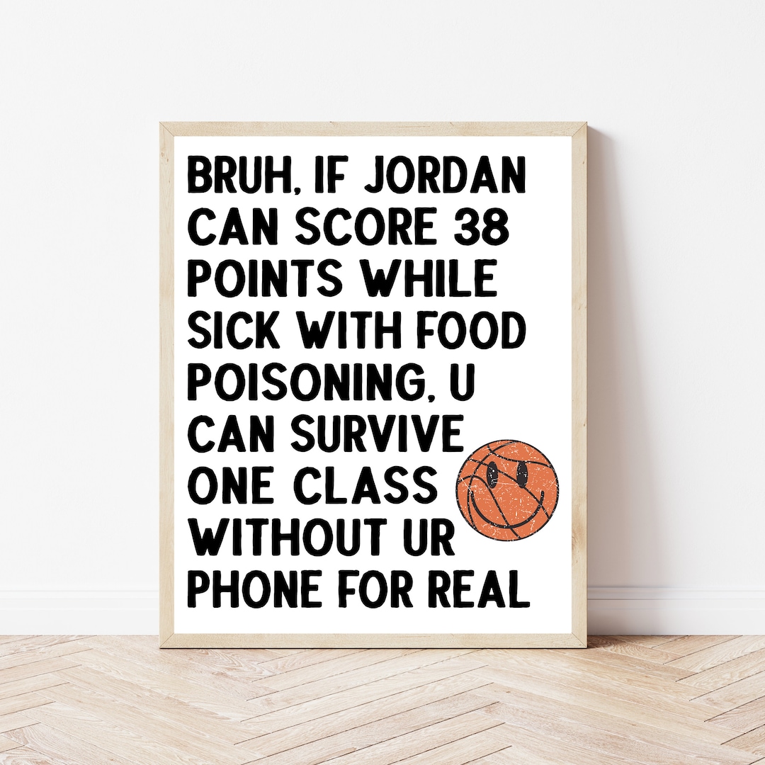 No Phones in Class Sign, Middle High School Math Classroom Decor, Male ...