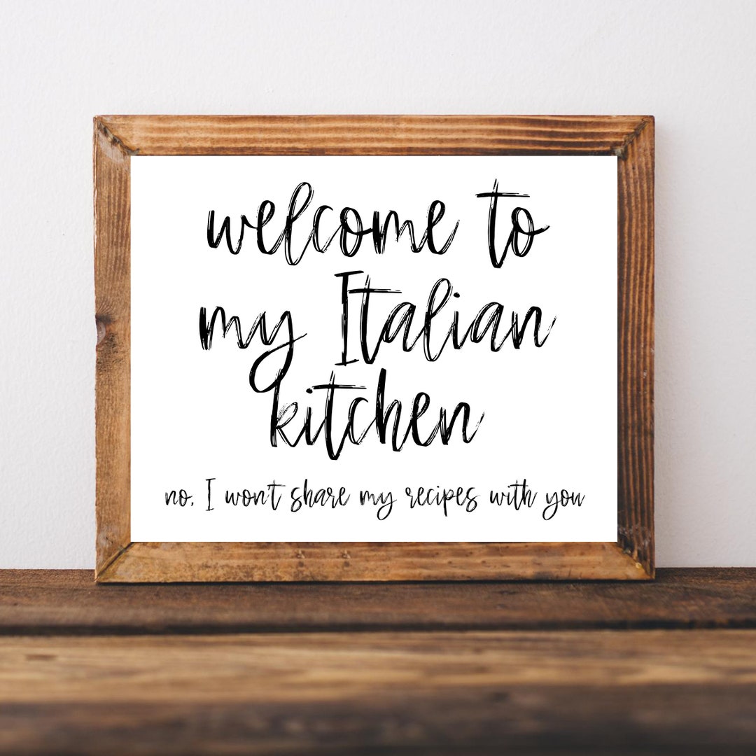 Italian Kitchen Sign, Gifts for Mom, Funny Italian Gift, Funny Kitchen ...