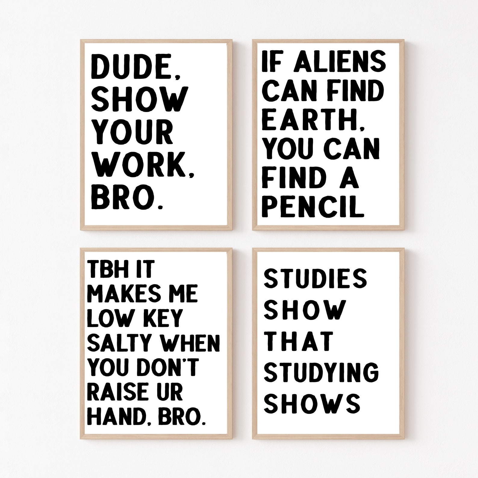Math Classroom Decor Bundle, Funny Math Poster Set, Algebra, Geometry ...