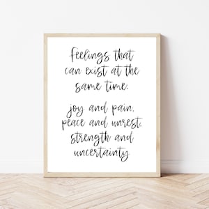 Therapy Office Wall Art, Feeling Poster Adults, Therapist Wall Decor ...