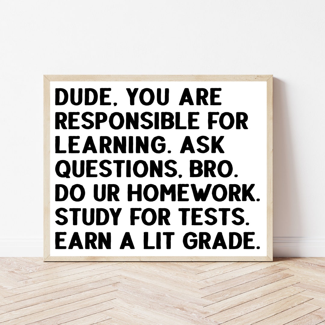 Classroom Rules Poster, Math Wall Art, Middle High School Sign, Science ...