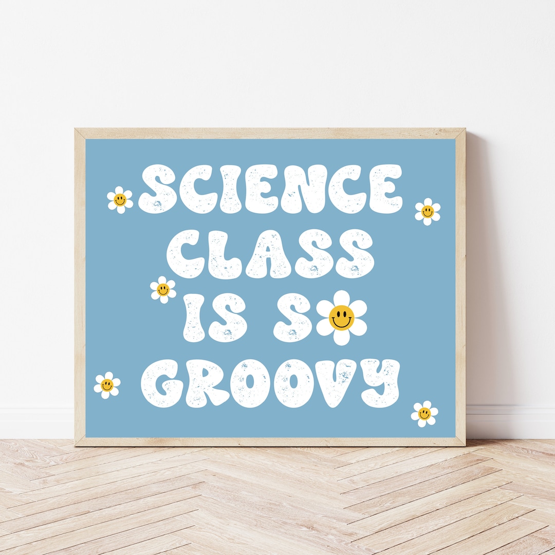 Science Classroom Poster, Science Teacher Gifts, Retro Classroom Wall ...