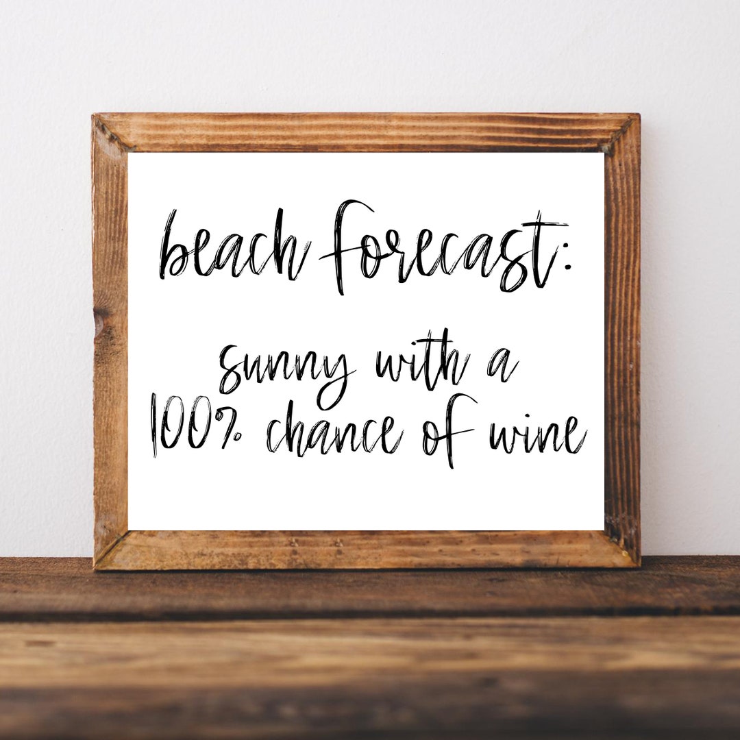 Beach Sign, Beach Printable, Beach House Wall Decor, Beach Forecast ...