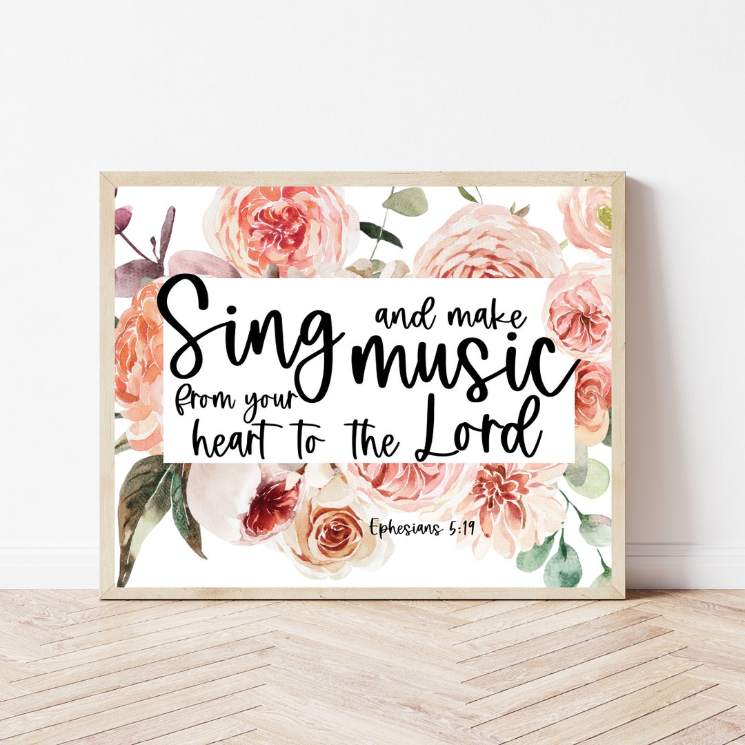 Bible Verse Wall Art, Music Room Decor, Church Wall Decor, Sunday ...