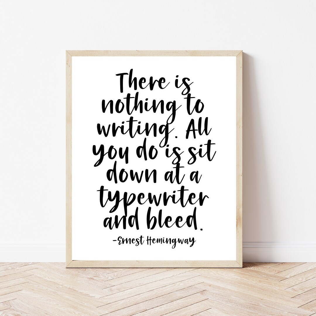 High School English Poster, English Teacher Decor, Ernest Hemingway ...