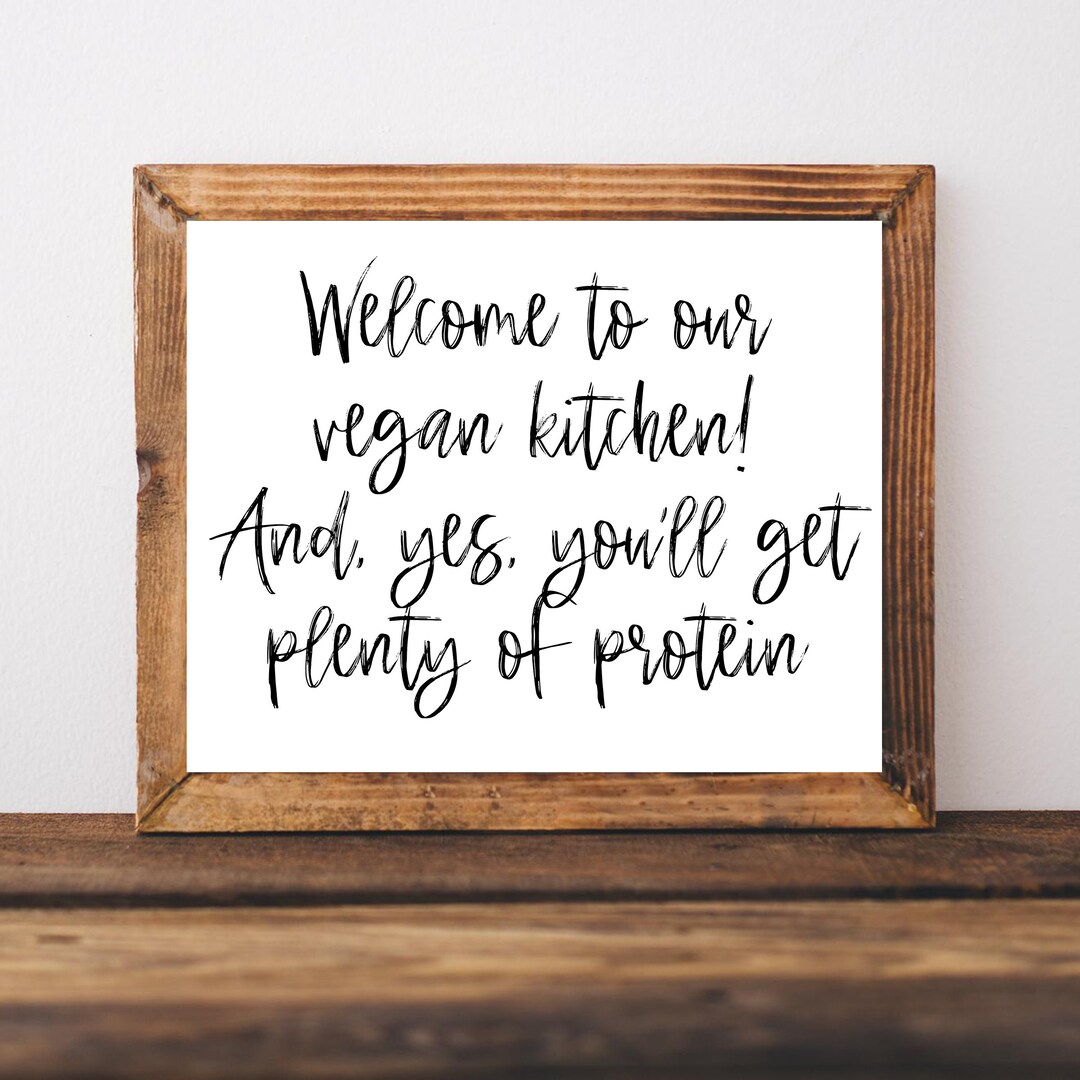 Vegan Kitchen Sign, Vegan Food, Cruelty Free Kitchen, Vegan Restaurant ...