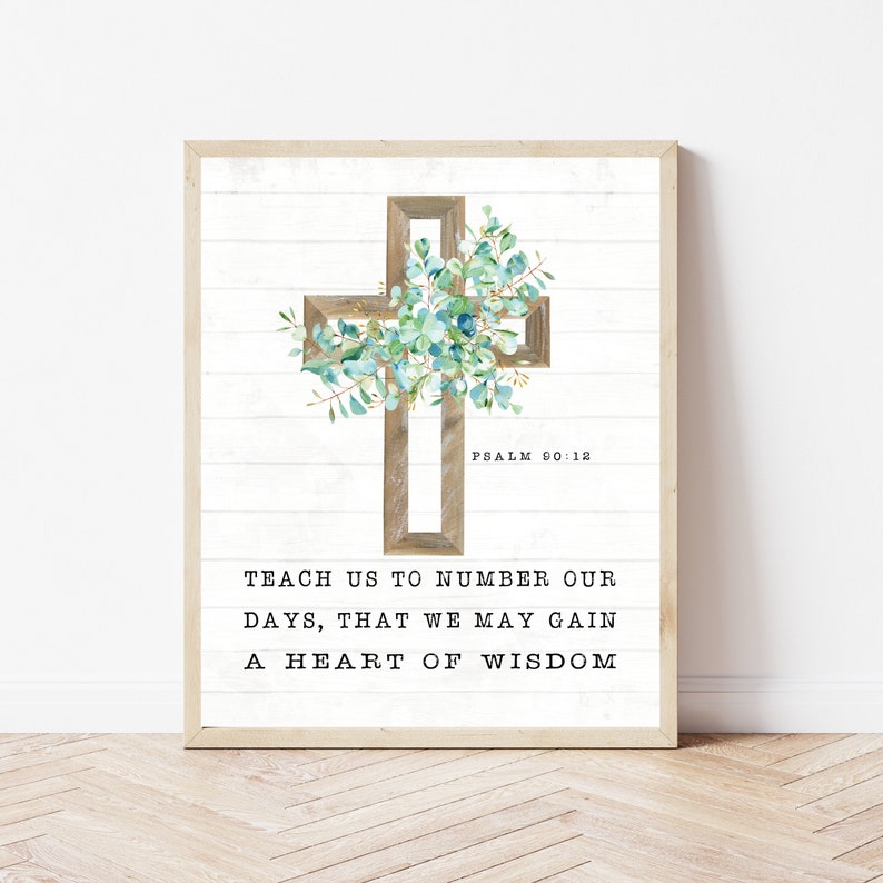 Psalm 90:12, Bible Verse Wall Art, Christian Gallery Wall, Scripture ...