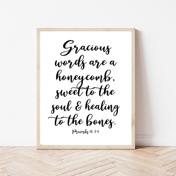Proverbs 16 24 Sign - Etsy