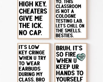 High School Math Science English History Classroom Signs Printable Set ...