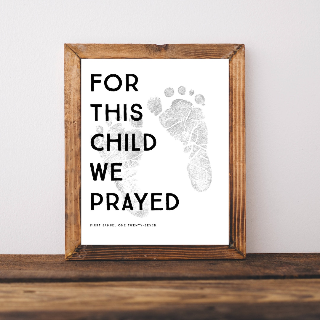 Baby Boy Nursery Wall Decor, Bible Verse Wall Art, for This Child We ...
