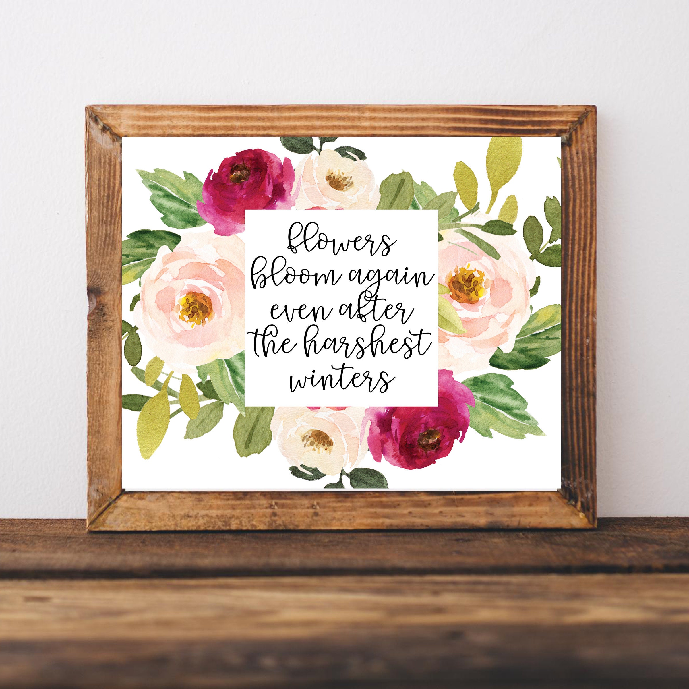 Farmhouse Spring Signprintable Wall Artfloral Wall Art - Etsy