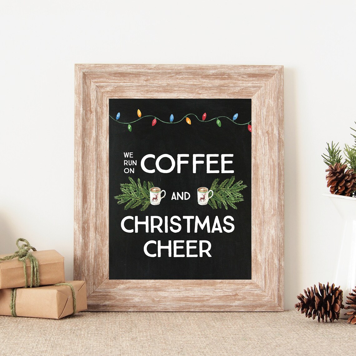 Christmas Wall Art Instant Printable Coffee and Christmas | Etsy