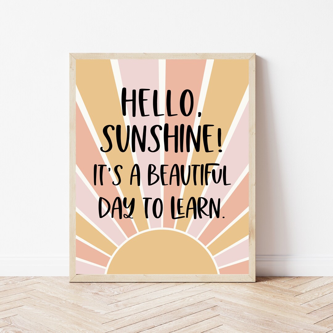 Hello Sunshine Classroom Decor, Welcome to My Classroom Sign, Boho ...