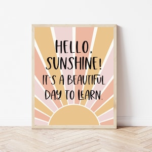 Hello Sunshine Classroom Decor, Welcome to My Classroom Sign, Boho ...