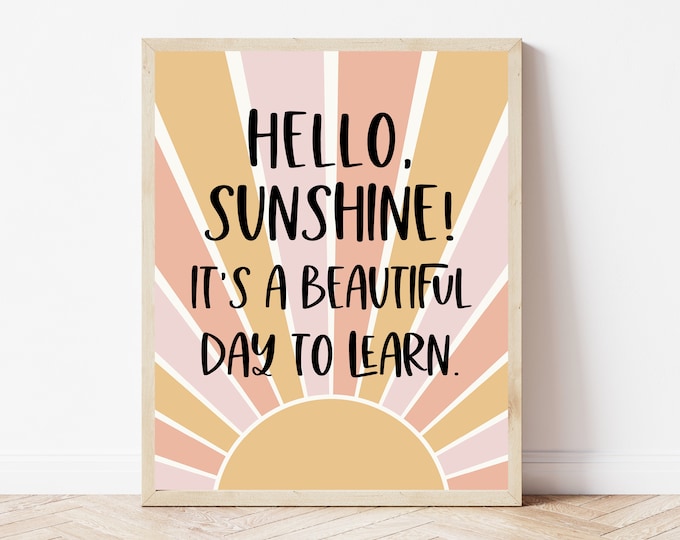 Hello Sunshine Classroom Decor Welcome to My Classroom Sign - Etsy