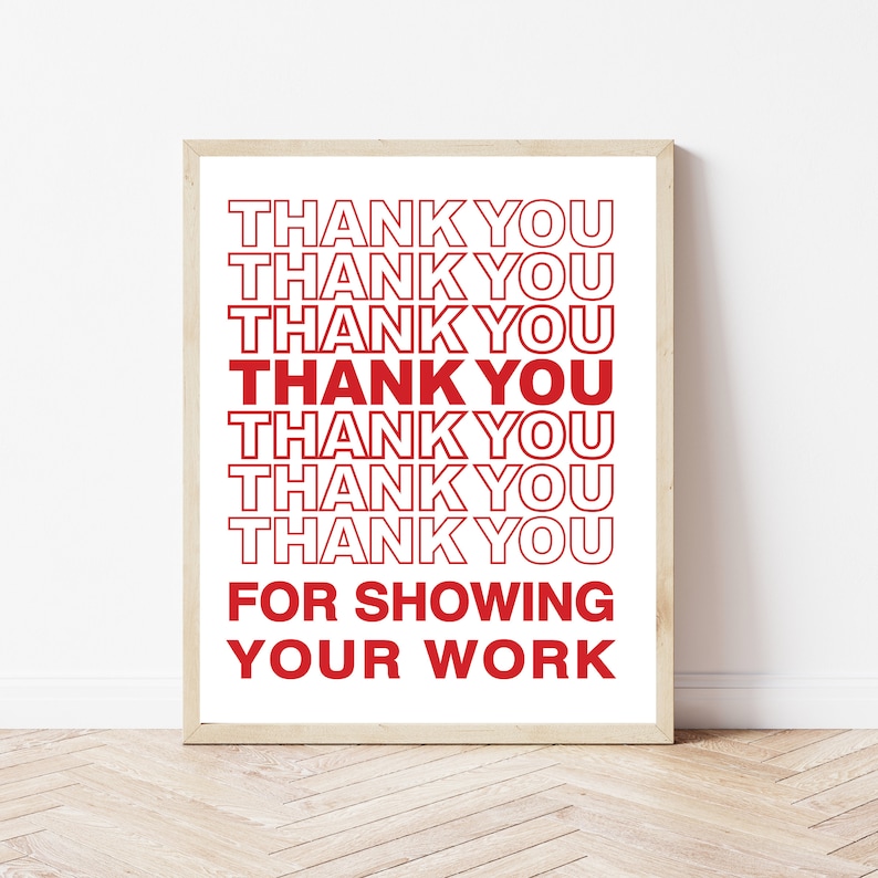 Math Classroom Wall Decor Show Your Work Math Posters - Etsy