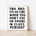 Funny Classroom Decor, No Phones Sign, Math Classroom Poster, English ...