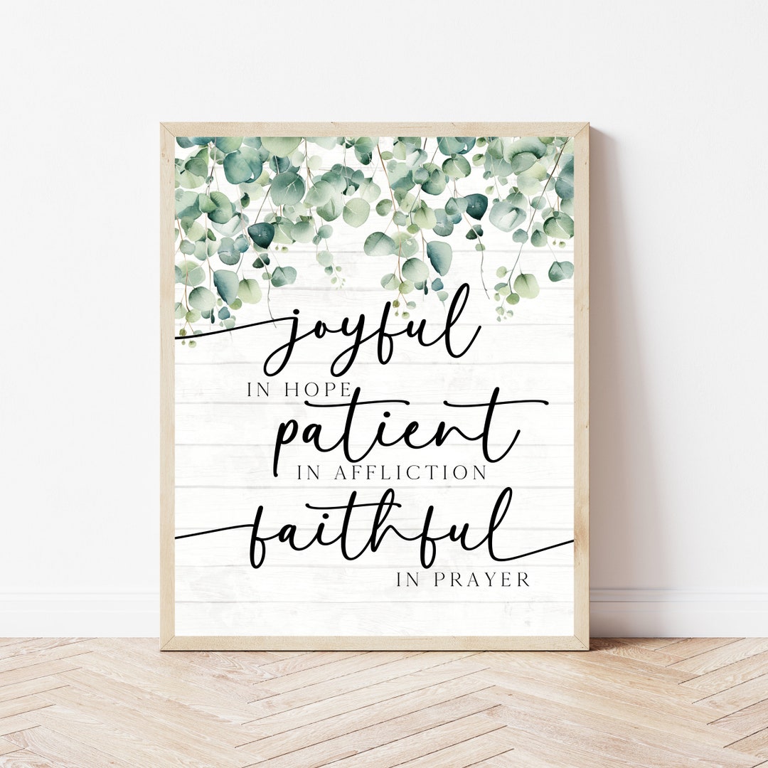 Romans 12:12, Farmhouse Christian Home Sign, Prayer Wall Art, Rustic ...