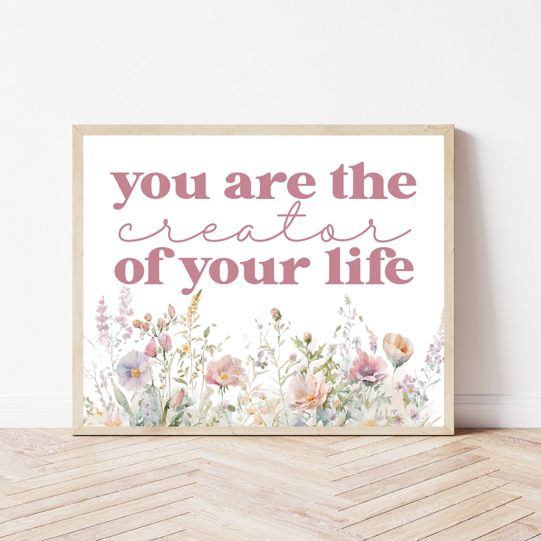 Manifestation Wall Art Printable, Home Office Decor Women, Affirmation ...