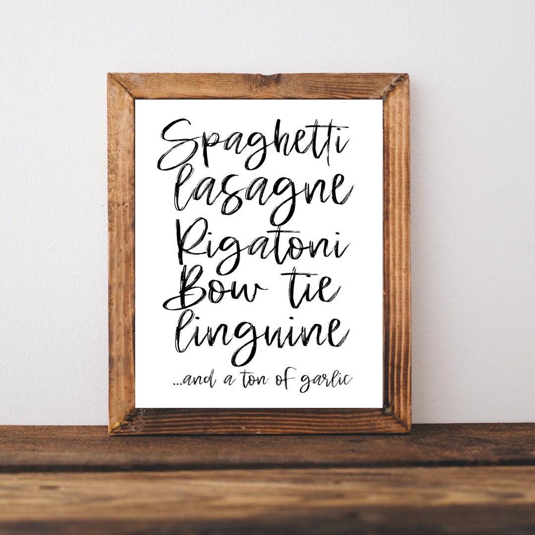Pasta Wall Art, Italian Kitchen Sign, Italian Gifts Mom, Pasta Poster ...