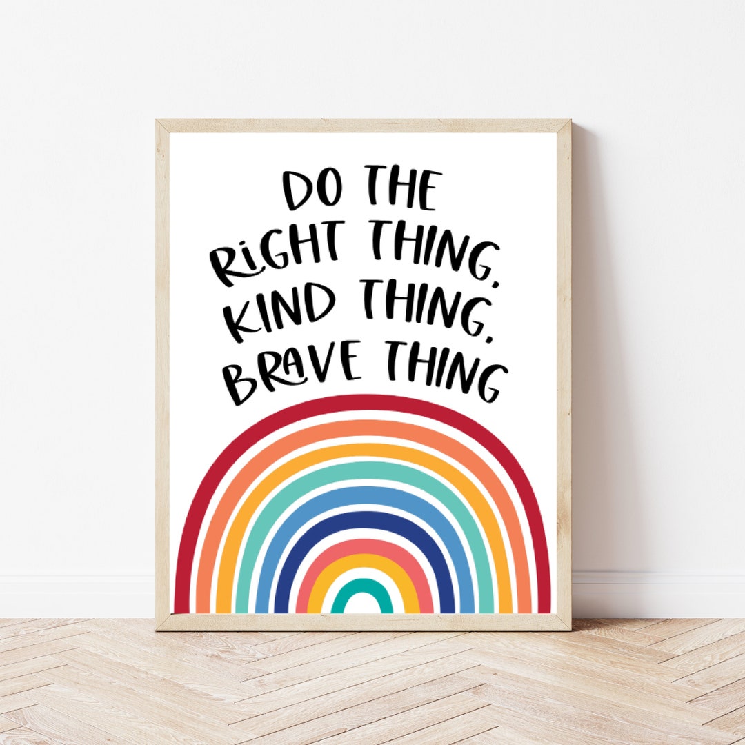 Rainbow Classroom Decor, Do the Right Thing, Classroom Wall Art ...