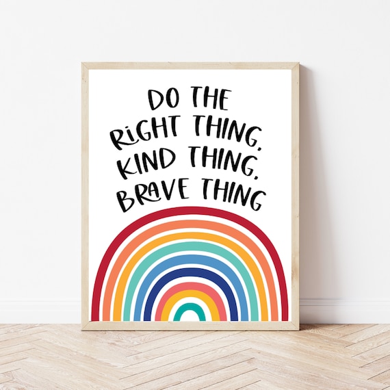 Rainbow Classroom Decor Do the Right Thing Classroom Wall | Etsy