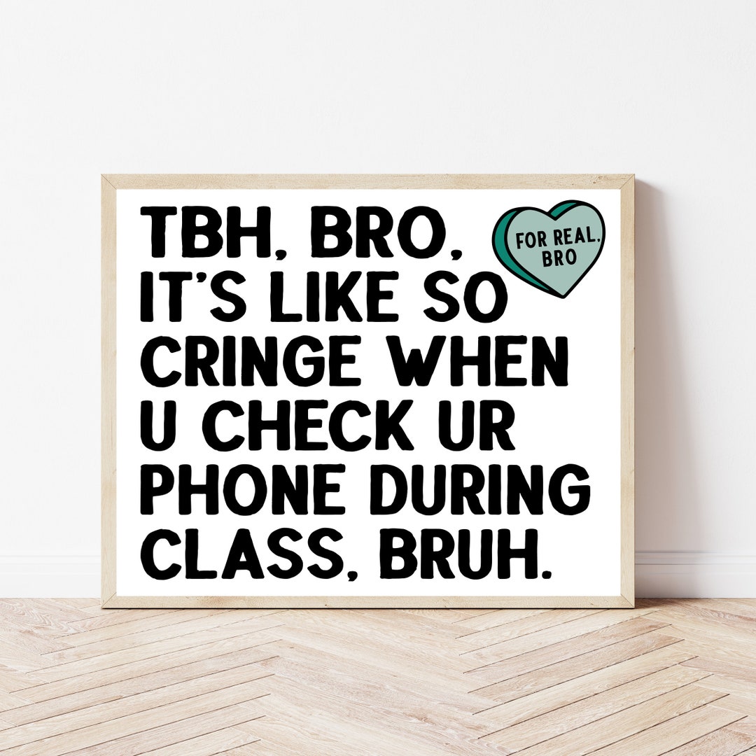 Middle High School Classroom Rules Sign, No Phones, Math Classroom ...