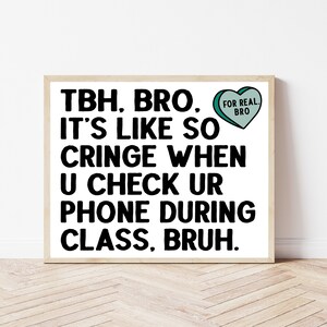 Middle High School Classroom Rules Sign, No Phones, Math Classroom ...