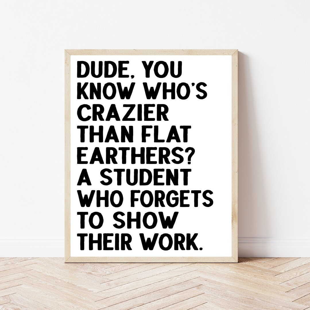 High School Math Poster, Funny Classroom Sign, Science Teacher Gift ...