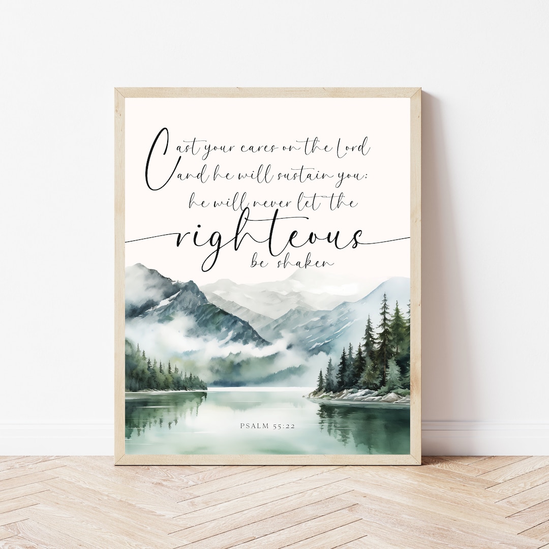 Psalm 55:22, Christian Gift for Women, Cast Your Cares on the Lord ...