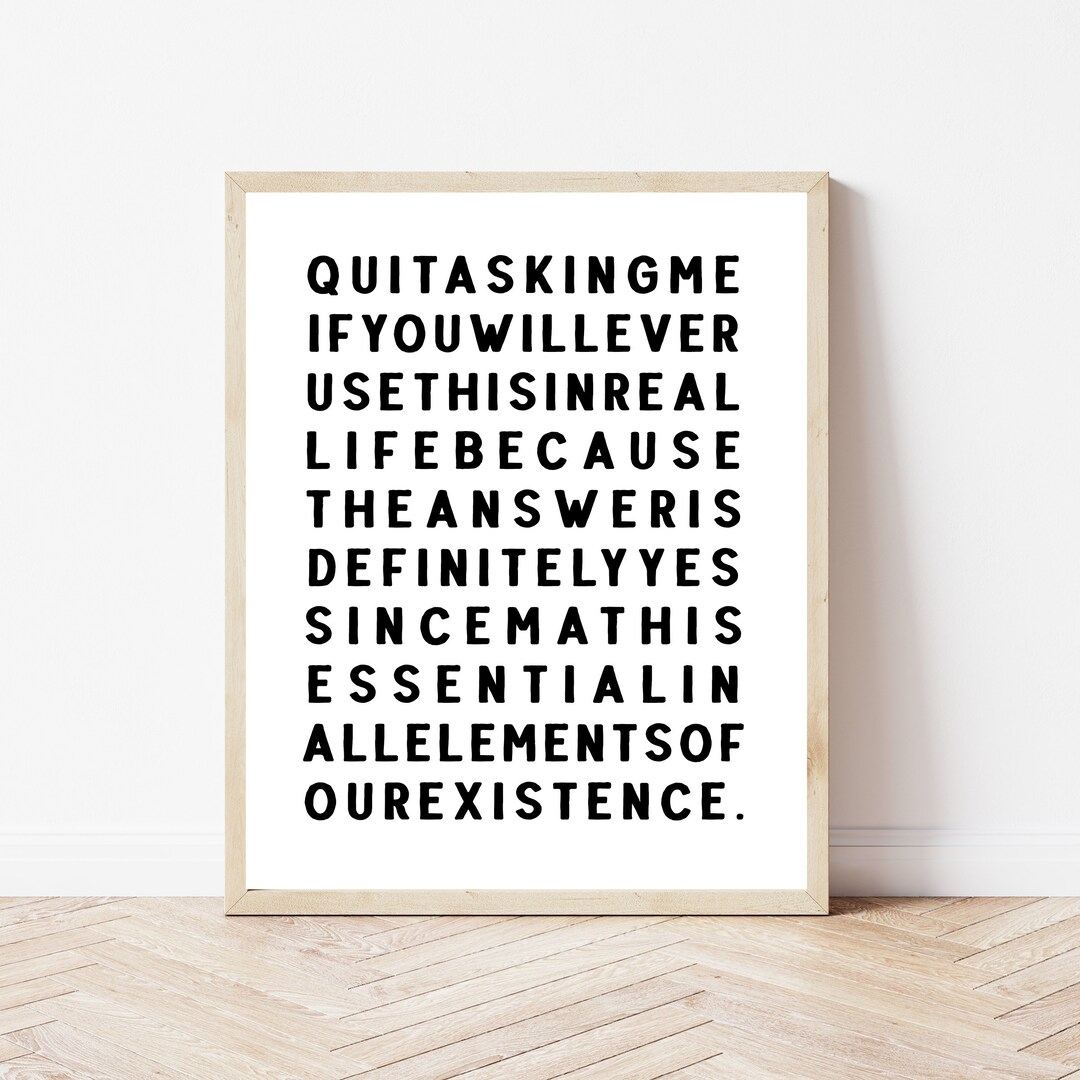 Funny Math Teacher Poster, High School Classroom Wall Art, Mathematics ...