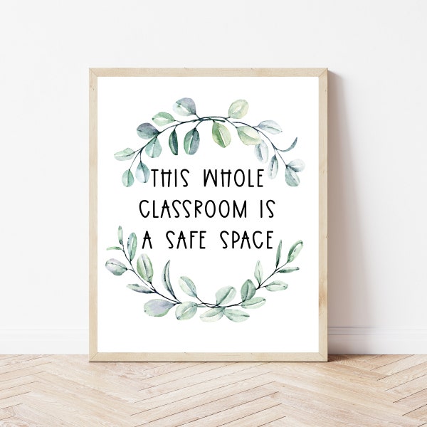 Safe Space Classroom Sign - Etsy