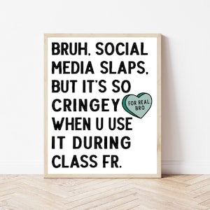 Funny High School Classroom Poster, Math Class Wall Art, Rules and ...