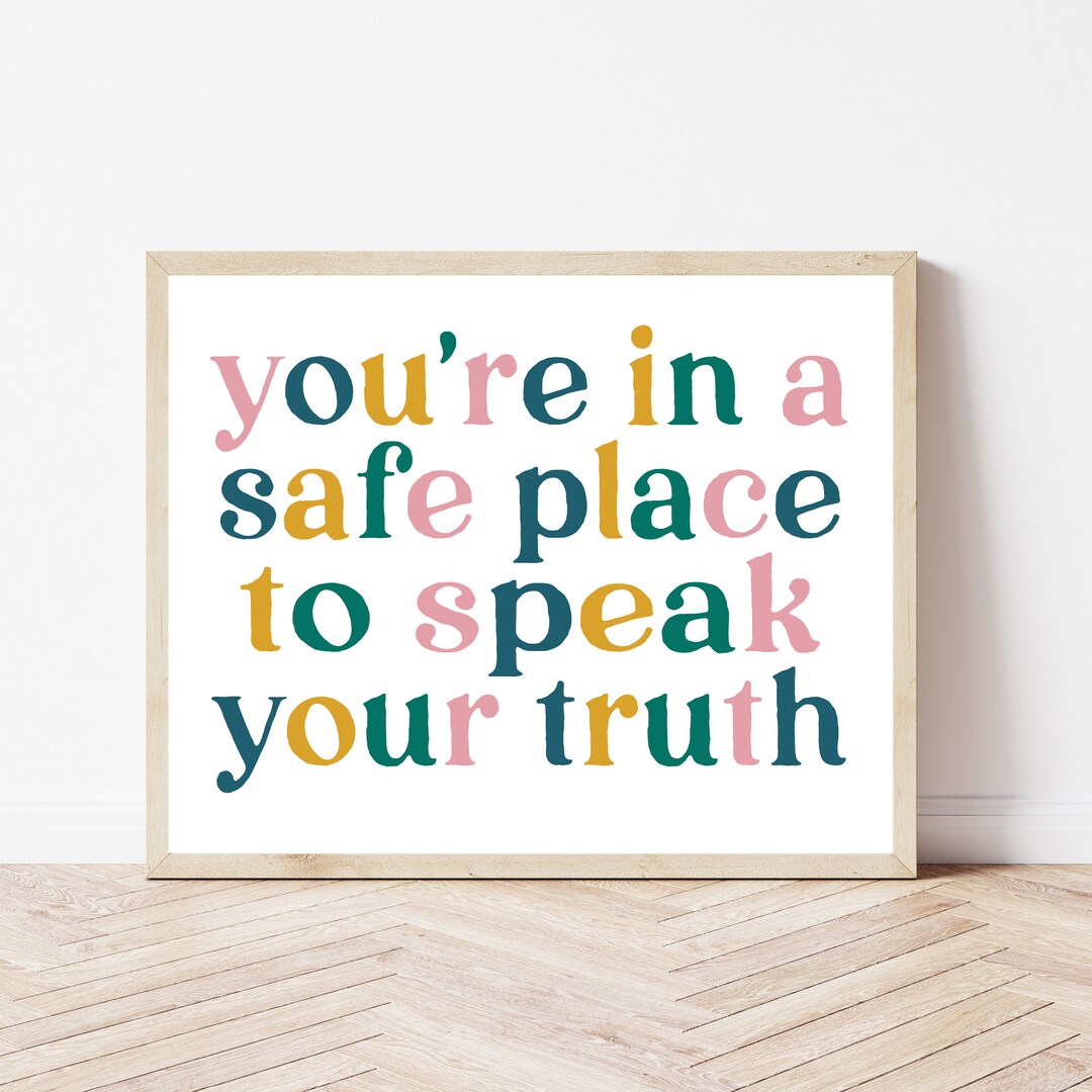 Therapy Prints, Safe Place Sign, Counselor Wall Art, Social Worker ...