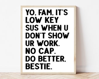 Funny Classroom Posters, Math Classroom Decor, High School Teacher Gift ...