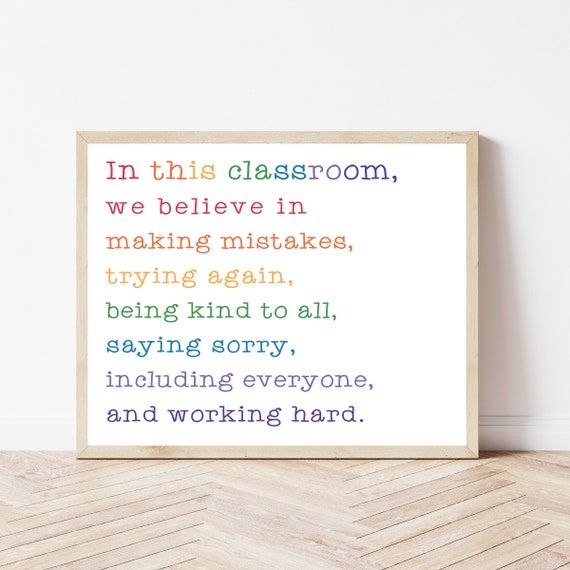 In This Classroom Poster Rainbow Classroom Wall Decor Class - Etsy