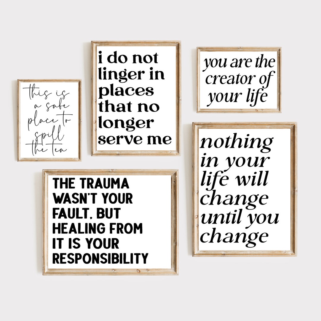 Inspirational Quotes Wall Art, Therapy Office Decor Bundle ...