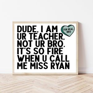 High School Classroom Rules Poster, Funny Math Teacher Gift, Middle ...