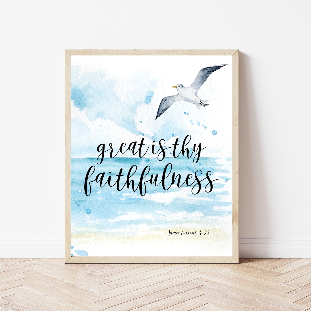 Great is Thy Faithfulness Sign, Hymn Wall Art, Bible Verse Wall Art ...