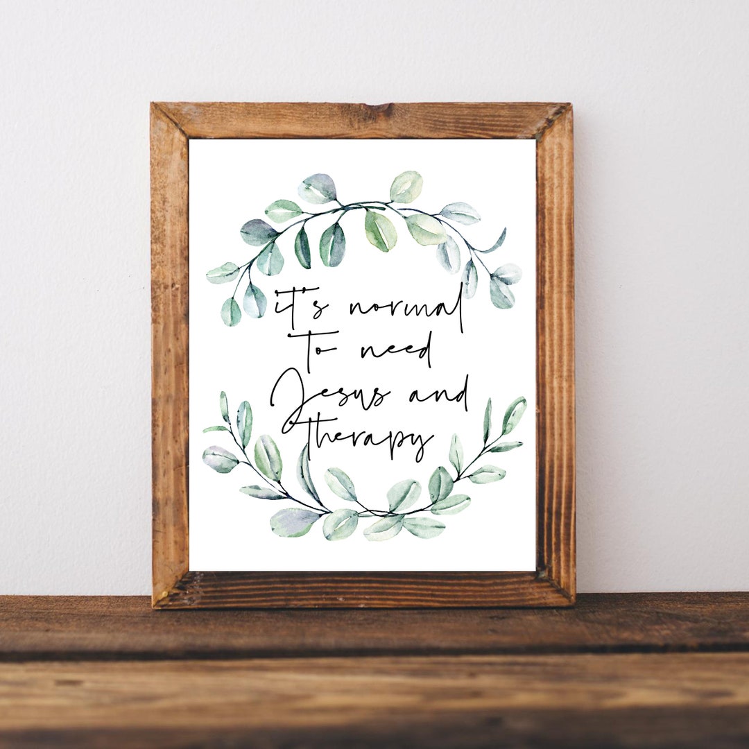 Therapy and Jesus, Christian Therapy, Therapist Wall Art, Christian ...