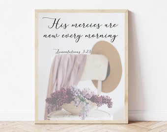 His Mercies Are New Every Morning Lamentations 3:23 Watercolor Bible ...